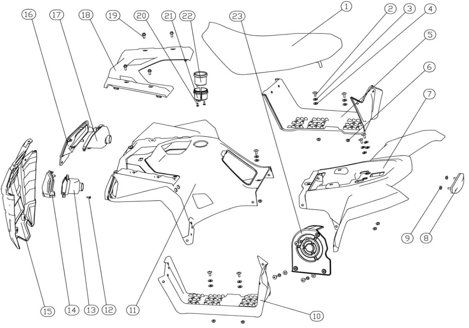 VRX 110-F Quad Parts Mini Commander